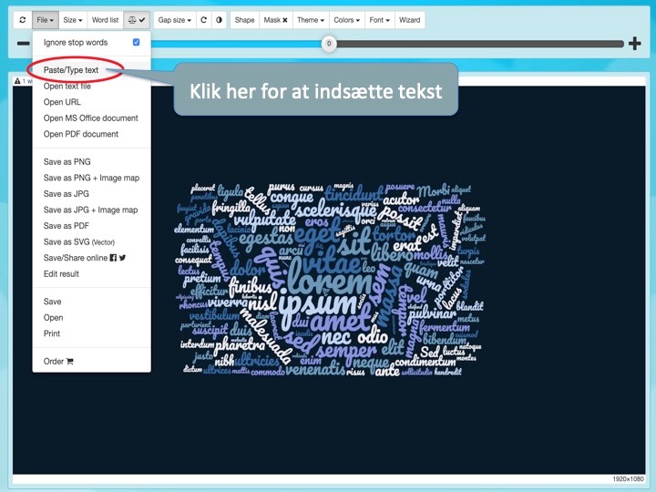 Lav en ordsky | Små Produktioner